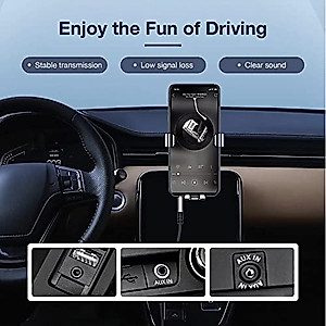 3.5mm Audio Cable Male to Male (4Ft/1.2M), 4 Pole Hi-Fi Stereo AUX Cord, Nylon Braided Audio Jack Auxiliary Cord Extension Adapter for Headphones, Car and All 3.5 mm Enabled Devices (2 Pack - Black)