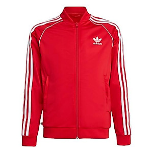 adidas Kids' Adicolor Superstar Track Jacket, Better Scarlet, Medium