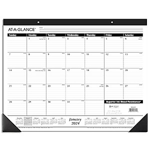 AT-A-GLANCE 2024 Desk Calendar, Desk Pad, 21-3/4" x 17", Large, Ruled Blocks, Monthly (SK240024)