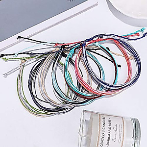 yfstyle 12Pcs Summer Wave Bracelets Adjustable Handmade Waterproof Beaded Anklets Starfish Turtle Infinity Ankle for Women Girls Boho Jewelry for Summer