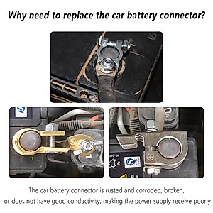 2PCS Pure Copper Battery Terminal Connectors+2PCS Battery Terminal Fiber Washers-Auto Quick Release Replacement Battery Terminal Assortment Kit,Fit for Car Van Caravan Truck Battery