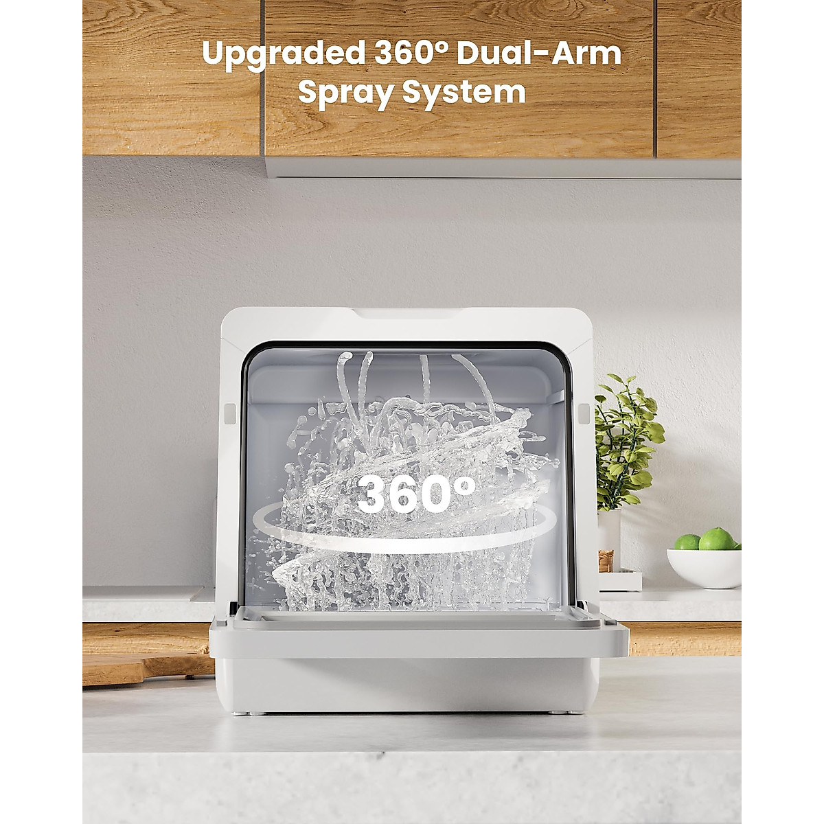 HAVA 2025 NEW Upgraded Countertop Dishwasher with Water Softener and Enhanced Energy Efficiency, Portable Dishwasher with 8 Wash Programs, Child Lock & Delayed Start Function, No Installation Needed