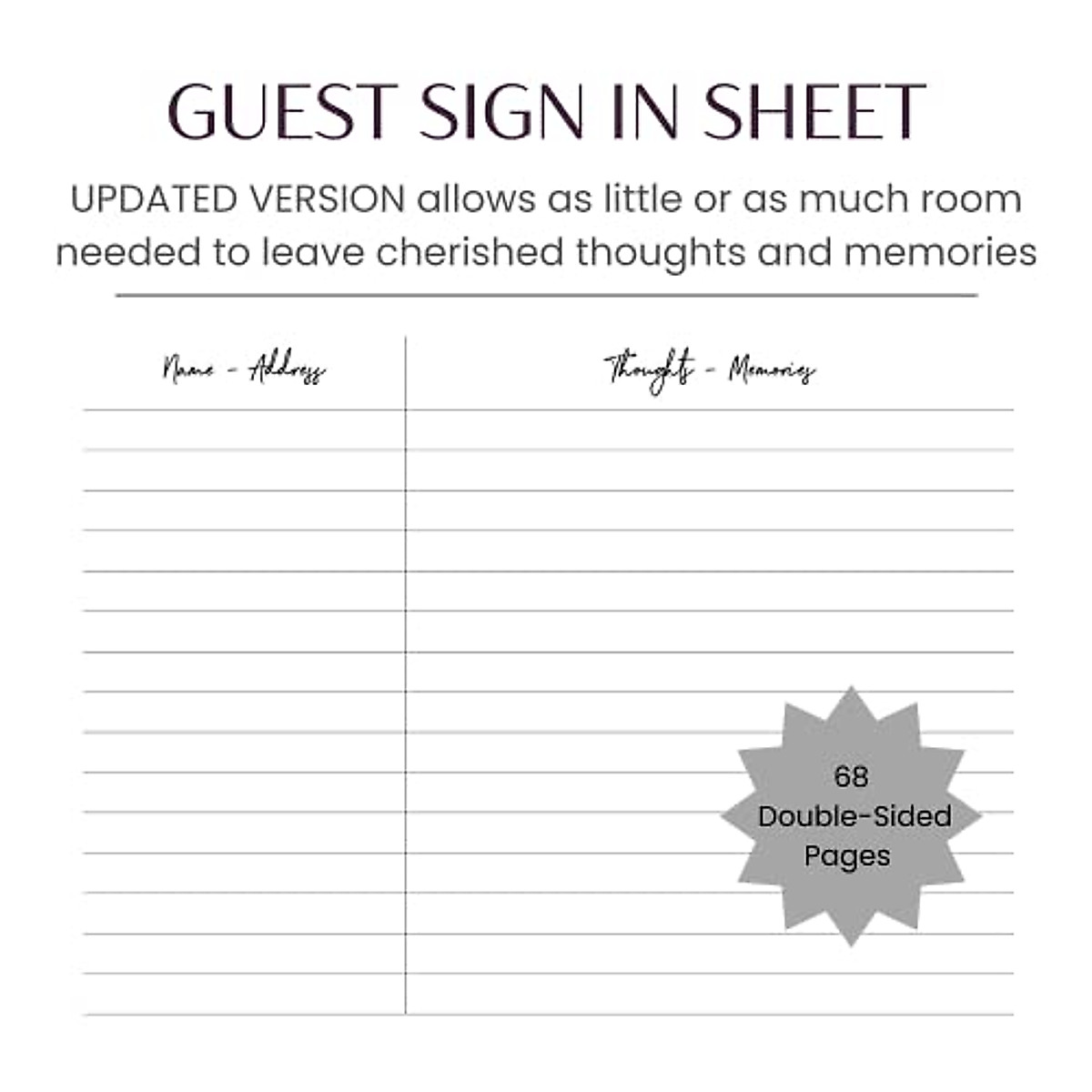 C Wyn Publishing Guest Book for Funeral | Funeral Guest Book | Celebration of Life | Funeral Guest Book for Memorial Service | Hardcover | Table Sign Included