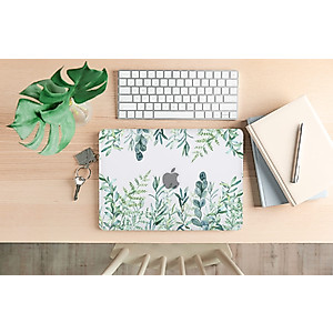 iDonzon Case for MacBook Air 13 inch M1 A2337 A2179 A1932 2022-2018 Release, 3D Effect Matte Clear Hard Cover & Keyboard Cover & Screen Protector Compatible with Air 13.3 Touch ID, Green Plants