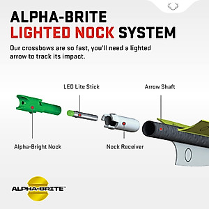 TenPoint Alpha-Brite Lighted Crossbow Nock - Pack of 3 - for Use with Most Wicked Ridge, Horton Innovations Crossbows (Does Not Include Nitro 505)