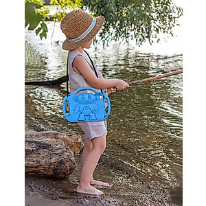 SUPLIK Kids Case for iPad 5th/6th Generation (9.7 inch, 2017/2018), iPad Air 1 & Air 2 & Pro 9.7 Kids Case with Shoulder Strap Handle Stand for iPad 5/6 & iPad Air 1st/2nd Gen, Blue