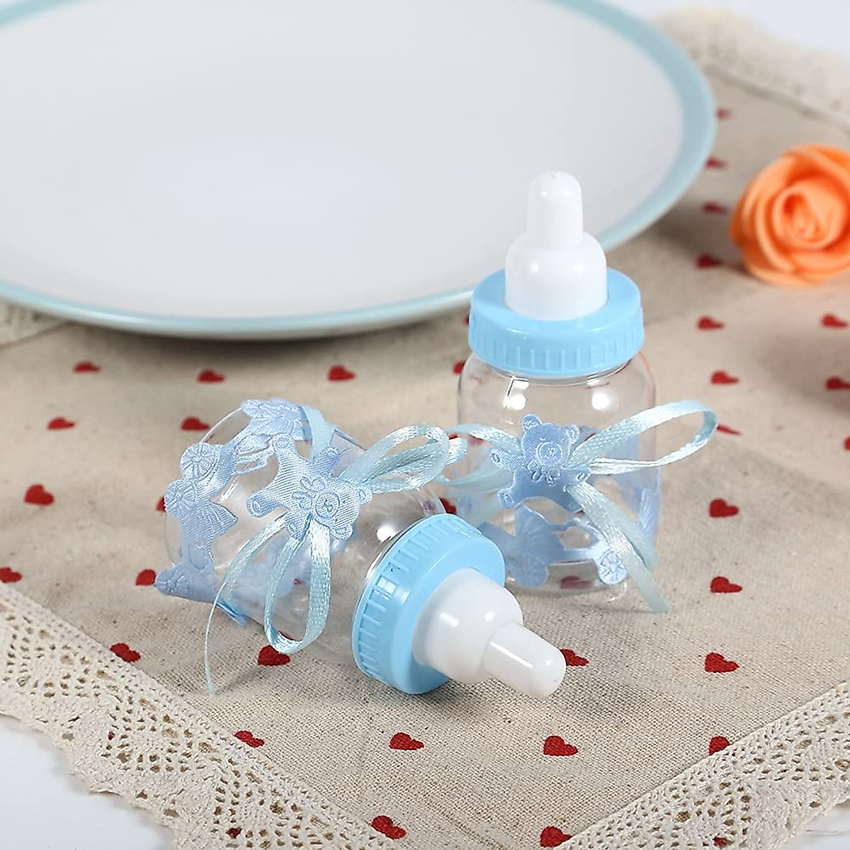 Baby Shower Bottles, Bottle Candy Gifts Decorations, Mini Bottle C and y Gift Box, 12 Pcs C and y Bottle for Baby Shower Favors Fillable, Used for Girl Boy Newborn Birthday
