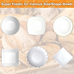 100PCS Bowl Covers for Bread Proofing, Reusable Elastic Sourdough Bread Baking Supplies, Plastic Bowl Covers for Bread Rising, Stretchable Plastic Wrap for Storage Containers