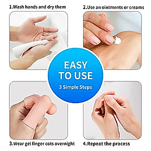 tifanso 12 PCS Finger Cots - Finger Protectors Gel Finger Gloves Covers Fingertip Sleeves Guards for Cracked Skin, Trigger Finger and More, Large Size