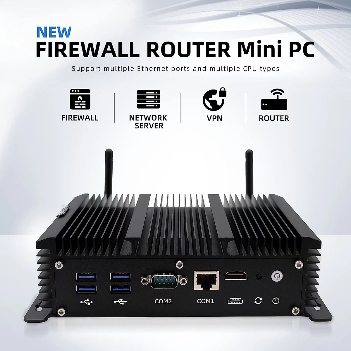 Firewall Micro Appliance Mini PC Core i7 10510U, 6 i225 2.5Gbe LAN, 32GB DDR4 RAM 1TB SSD, HD, USB3.0, 2* COM, Mini PCI E Wifi, SIM Card Slot, AES-NI, W 10 pro, VPN Router, Network/Industry