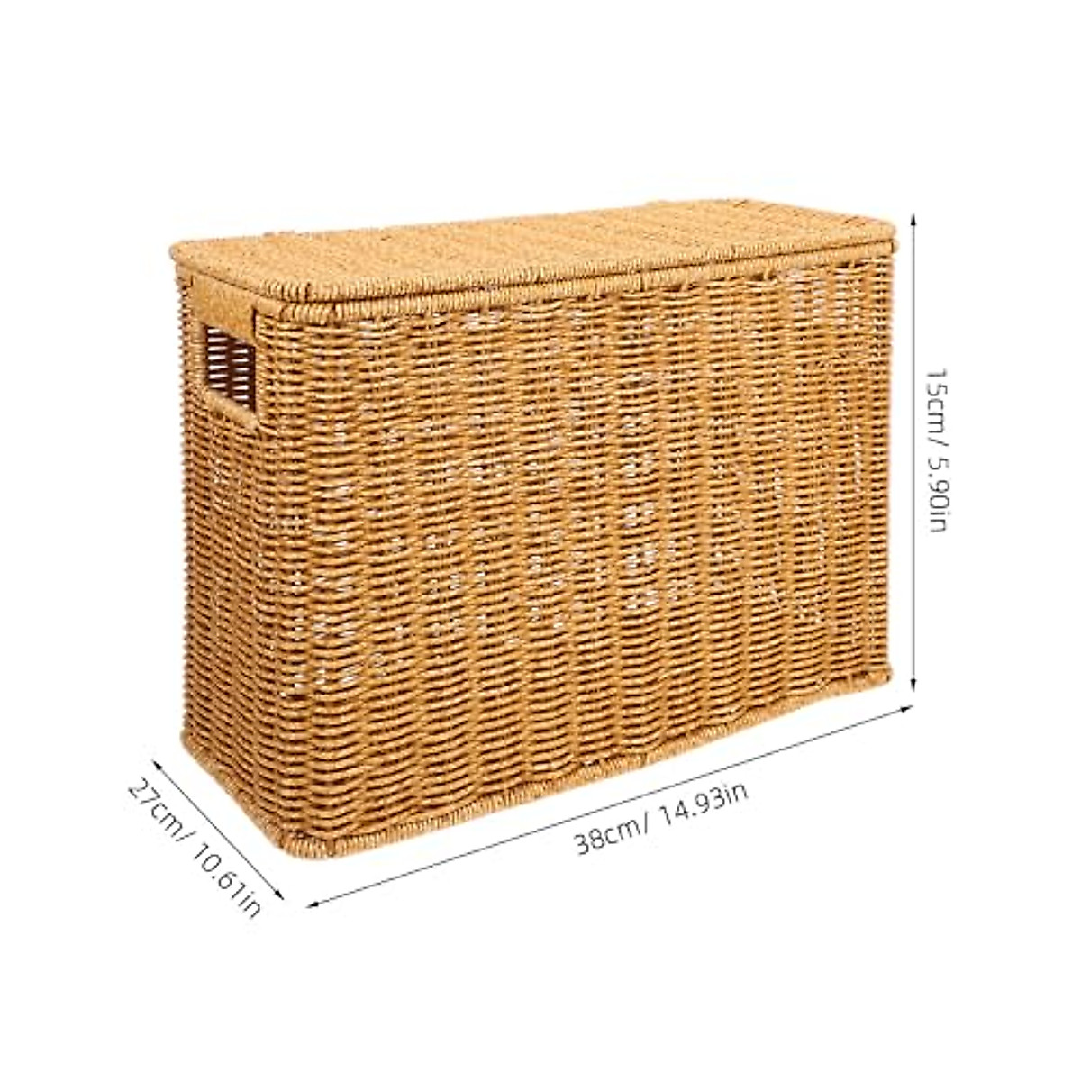 OSALADI Narrow and Tall Storage Box with Lid Book Baskets Narrow Holder Sundries Organizer Toy Baskets Basket with Lid Weave Sundries Basket Plastic File Rack To Weave