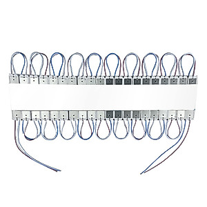 Yolu 20pcs Super Bright 3 LED Injection Module Strip Lights 5630 SMD LEDs with Lens 12V Light for Letter Sign Advertising Signs Storefront Garage-White