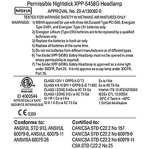 Nightstick XPP-5458G Intrinsically Safe Permissible Dual-Light Multi-Function Headlamp, Green