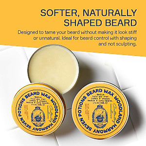 SEVEN POTIONS Natural Beard Styling Wax for Medium Hold - 1 oz, Shapes and Nourishes Without Stiffness (Woodland Harmony)