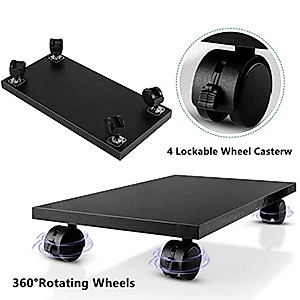 YuPinDiZu CPU Stand Computer Tower Stand Cart Floor PC Stand CPU Holder with 4 Caster Wheels Under Desk,NO Assemble (Black) (Black)