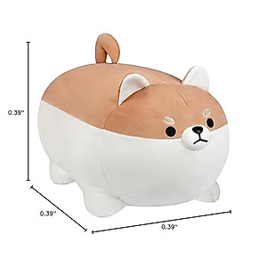 AFAN 11.8” Kawaii Shiba Inu Dog Plush Pillow Corgi Stuffed Animal Toy Doll Gifts for Valentine, Plush Toy Gifts for Boys Girls (Brown)