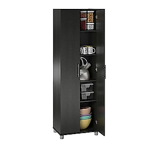 SystemBuild Evolution Camberly 24" Utility Storage Cabinet, Black Oak