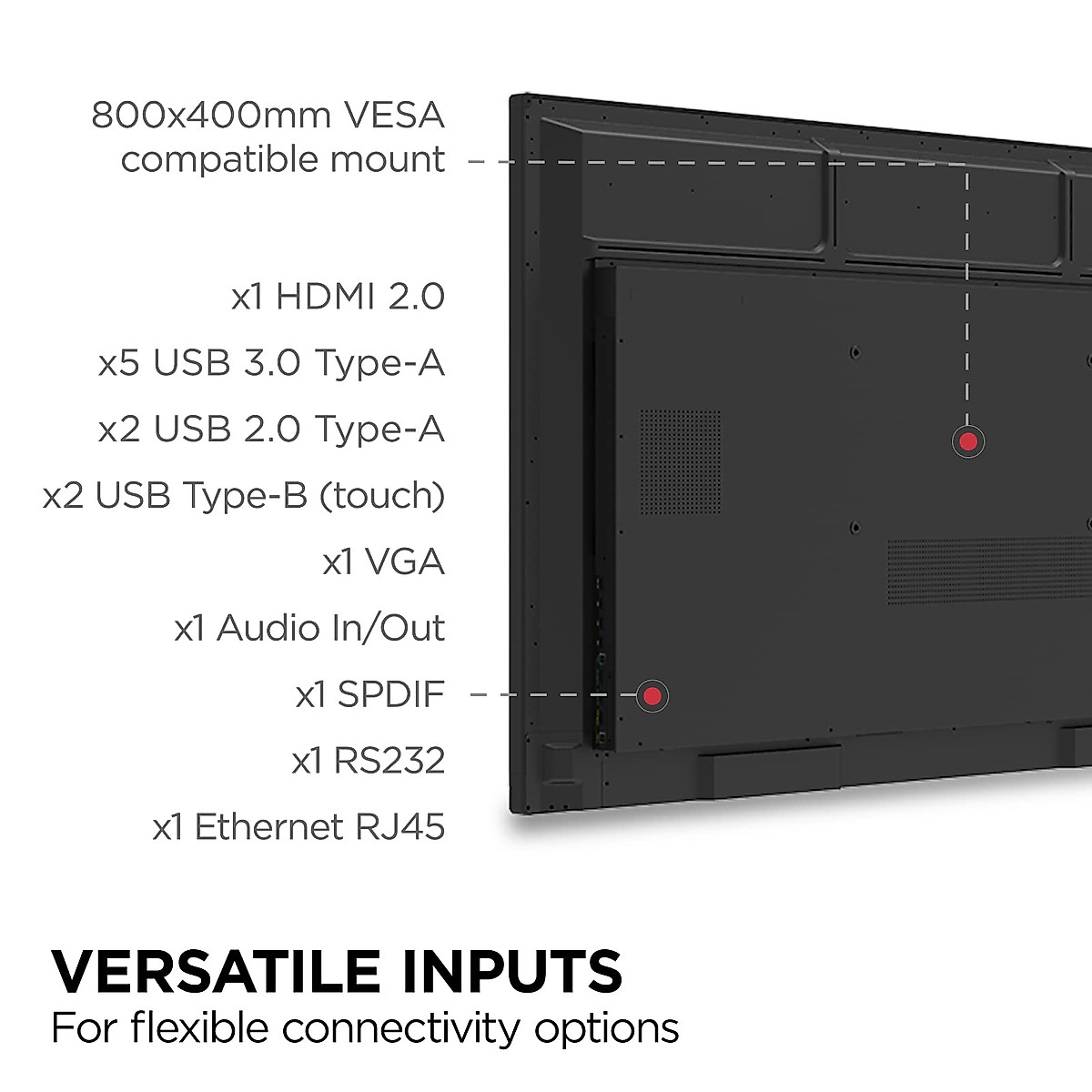 ViewSonic IFP6550 65" 2160p 4K Interactive Display, 20-Point Touch, VGA, HDMI