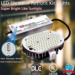 150W LED Retrofit Kit with Power Supply, 20250LM Shoebox LED Retrofit Kits(500W MH/HID/HPS Equiv.) 5000K E39 Mogul Base for Street Lights, High Bay Lights UL DLC Certified