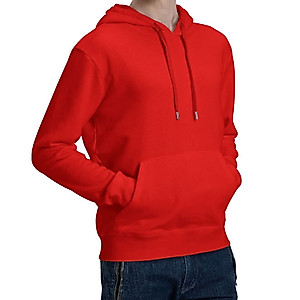 TUVEKE Red Men's Hoodie Sweatshirt Pullover Fleece Hooded Athletic Sweat shirt For Men Hoodies Long Sleeve Kangaroo Pockets M