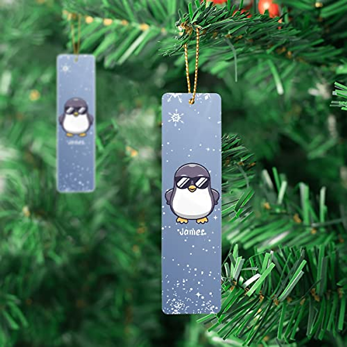 Personalized Bookmark, Customized Adorable Penguin Bookmarks with Name, Metal Markers Ruler Ornament, Gifts for Book Lovers, Penguin Lover, Readers, Women Men On Birthday Christmas