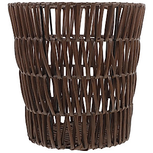 ABOOFAN Wicker Waste Basket, Small Trash Can, Trash Basket Rattan Garbage Can Seagrass Garbage Container Bin Laundry Hamper Basket for Bedroom, Office, Living Room Coffee