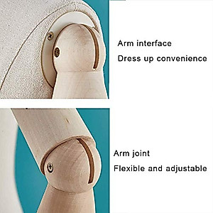 Tailors Dummy Mannequins Female Tailors Dummy Mannequin Dressmakers Dummies Fashion Students Display Bust Torso Wood Arm Adjustable for Clothing Display Stand Dressform Mannequin