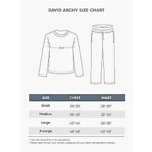 DAVID ARCHY Mens Pajamas Set Soft Cotton Notched Collar Pajamas for Men Long Sleeve Mens Sleepwear with Pockets & Front Fly (M, Black)