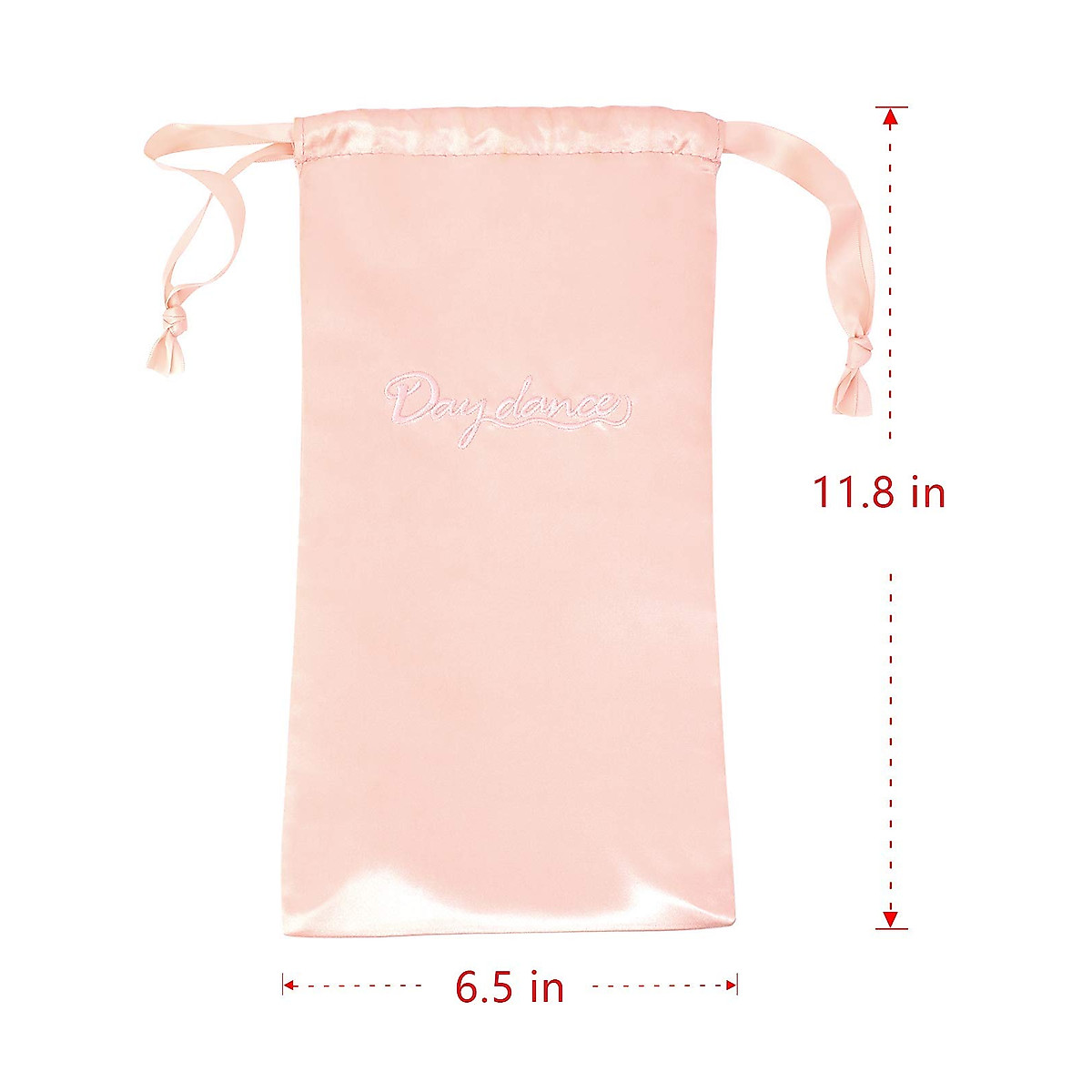 Cuulrite Ballet Pointe Shoes Bag Satin Drawstring Dance Shoe Storage Bag Pink One Size