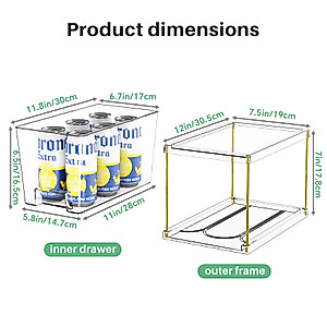 4Pack Large Stackable Kitchen Storage Drawers Multi-purpose under Sink Acrylic Drawers Organizers Clear Drawer Organizers Bins with Handles for Bathroom Kitchen Pantry