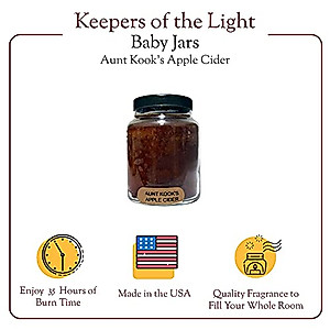 A Cheerful Giver - Aunt Kook's Apple Cider Baby Scented Glass Jar Candle (6oz) with Lid & True to Life Fragrance Made in USA
