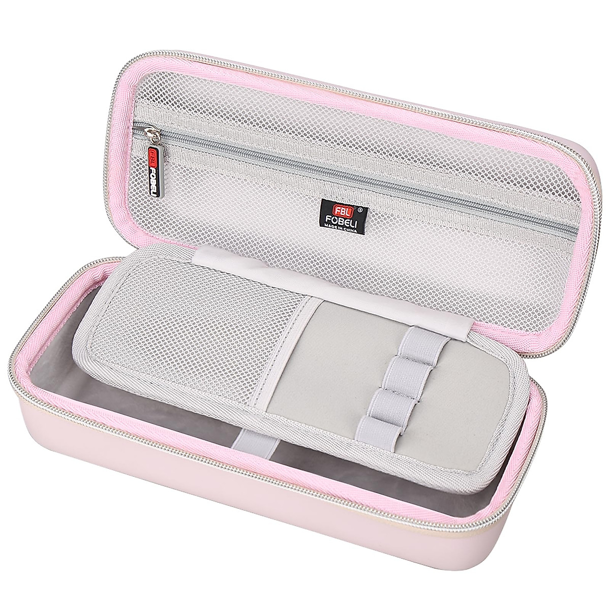FBLFOBELI Stethoscope Case Compatible with 3M Littmann Classic III/Lightweight II S.E/MDF Acoustica Deluxe Stethoscopes, Includes Mesh Pocket for Nurse Accessories for Work (Pink)