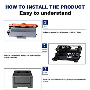 TANFENJR Compatible Replacement for Brother 1 Pack TN750 Toner Cartridge & 1 Pack DR720 Drum Unit Works with HL-5440D DCP-8110DN MFC-8710DW Printer