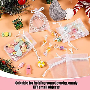 KongJies Organza Bags, 50 Pack Sheer Organza Bags 4x6, Jewelry Bags Drawstring, Mesh Gift Bags for Jewelry, Soaps, Party Favor Gifts