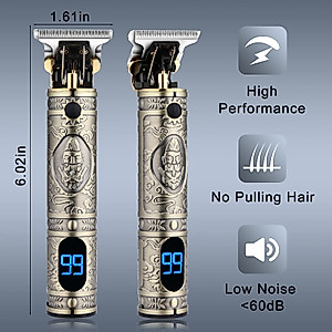 EHJYO Ear and Nose Beard Hair Trimmer for Men Professional Rechargeable Nose Beard Hair Trimmer/Clipper, Electric Shaver Hair Remover for Eyebrow/Ear & Facial LCD Diaplay-Gold
