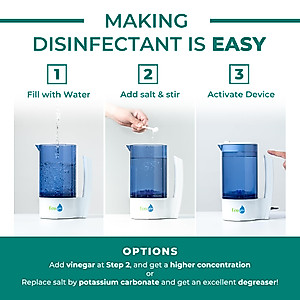 Ecoloxtech Eco One Electrolyzed Water System - Portable Hypochlorous Acid Generator - with Chlorine & pH Test Papers - HOCL Hypochlorous Mist - Sodium Hypochlorite Generator