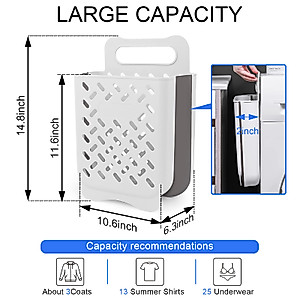 Laundry Basket Hamper,Hanging Wall Collapsible Laundry with Handle,Space-Saving Foldable Storage Dirty Washer Organizer Bin Multi-function Container Waterproof Durable,Set of 2(XL&M)
