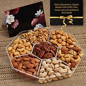 Assorted Nuts Gift Basket - Gourmet Food Mixed Nut Platter Fruit Nut Gift Box, Healthy Snack, Vegan & Kosher Gifts for Men & Women for Birthdays, Anniversaries, Sympathy, Get Well, Holidays, 22oz