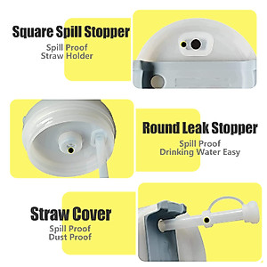 6 PCS Silicone Spill Proof Stopper Set for Stanley Cup 1.0/2.0 40oz/ 30oz, Reusable Stanley straw cover Including 2 Square Spill Stopper, 2 Round Leak Stopper and 2 Straw Cover Cap