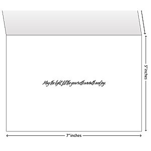 Christmas Cards, Holiday Cards - One Jade Lane - Lighted Tree in the Snow, 5x7, Heavy Stock, Set of 18 Cards & Envelopes, Seasons Greetings Cards.