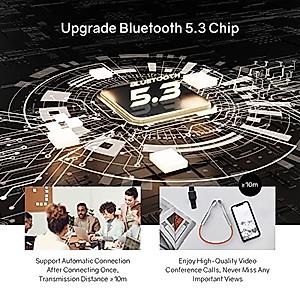 ELIBOM Bone Conduction Headphones Bluetooth 5.3, Extendable to 128GB MP3 Player, Wireless Open-Ear Headphones with Mic, Lightweight Sports Headset for Running/Cycling/Workouts/Climbing, Orange