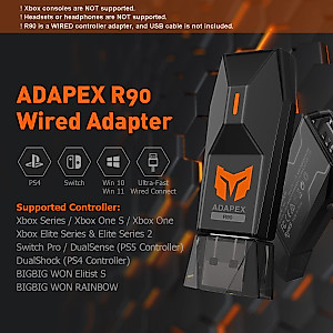 BIGBIG WON Controller Adapters, Wired Controller Adapter for Xbox Series X|S/Xbox One/One X|S/Xbox Elite Series/Elite Series 2/PS5/PS4 Wired Console Adapter for Switch/PS4/Windows 11&10 PC (1 Piece)