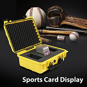 G-PLUS Graded Card Storage Box Compatible with BGS PSA SGC FGS Weatherproof Graded Sports Trading Cards(Large, Orange & Yellow)