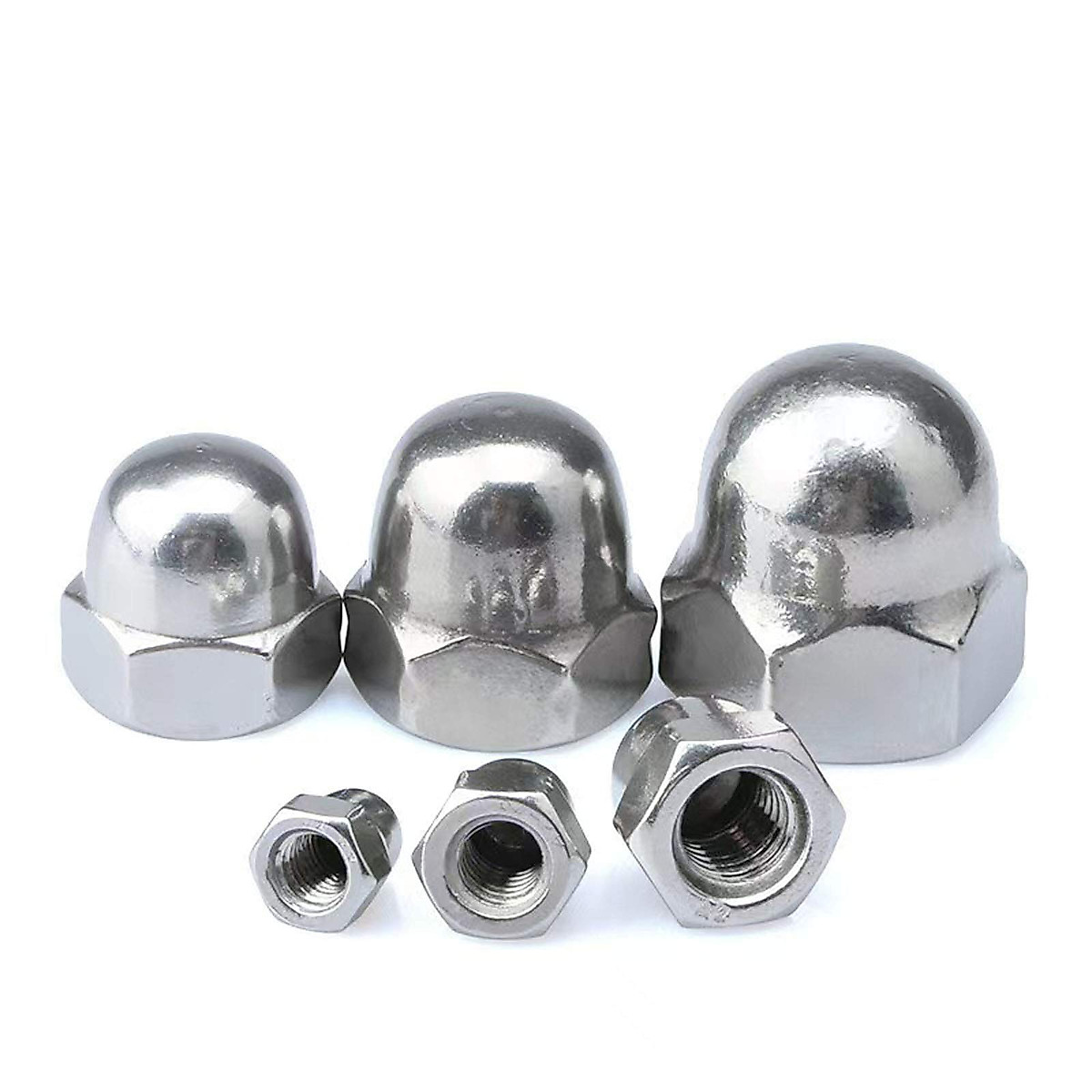M3-0.5 Metric Acorn Cap Nuts Dome Head Nuts, 304 Stainless Steel 18-8, Plain Finish,Hex Acorn Cap,Nuts Decorative Nut Caps (100 Pcs)