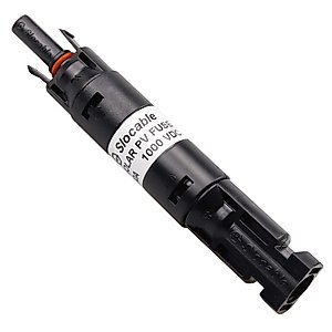 RKURCK 20 Amps Solar Fuse Holder, Male and Female Connector Waterproof PV in-Line Fuse Holder Connector for Solar Panel and Solar Controller 20A