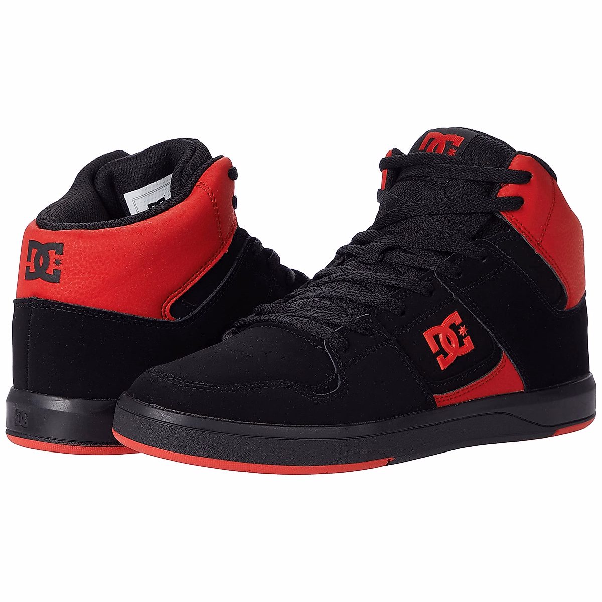 DC Mens Cure Casual High-Top Skate Shoes Sneakers Black/Black/Red 10.5 D - Medium