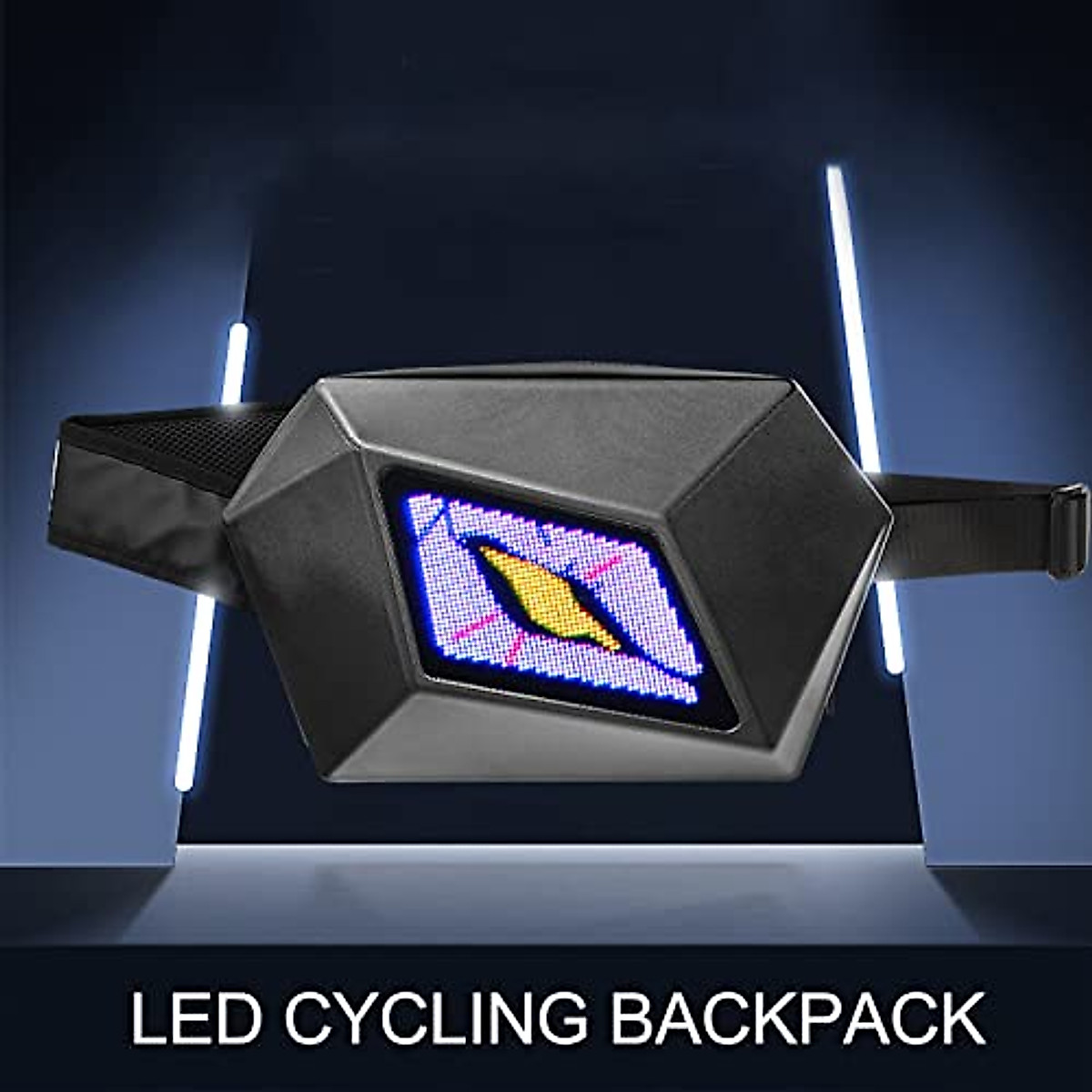 KIMISS LED Knight Backpack, Universal LED Display Backpack with APP Control Waterproof Adjustable Shoulder Strap USB 5V Travel Bag