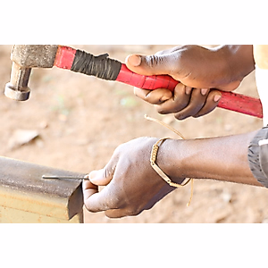 JIM GREEN Freedom Bracelet-Collected Snares are Reworked into a Handmade Symbol of Hope Forming our Handcrafted Bangle Cuff with Authentic Craftsmanship in every Wristband (Black, Adjustable)