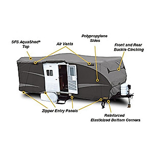 ADCO 52245 Designer Series SFS Aqua Shed Travel Trailer RV Cover - 28'7 Inch - 31'6 Inch, Gray