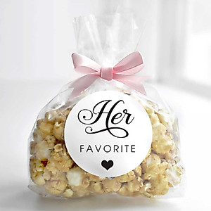 1.9 Inch His Favorite Her Favorite Black White Stickers Wedding Favors Decoration 60 Labels